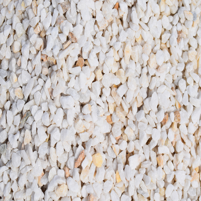 Grava blanca Macael para jardín | Cantera Perea